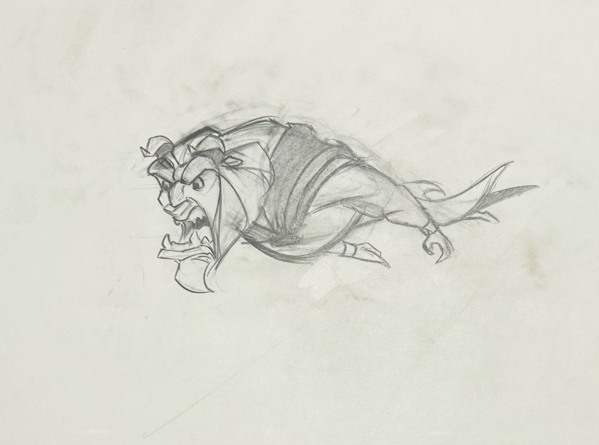 Original Walt Disney Production Drawing featuring Beast (1991 ...