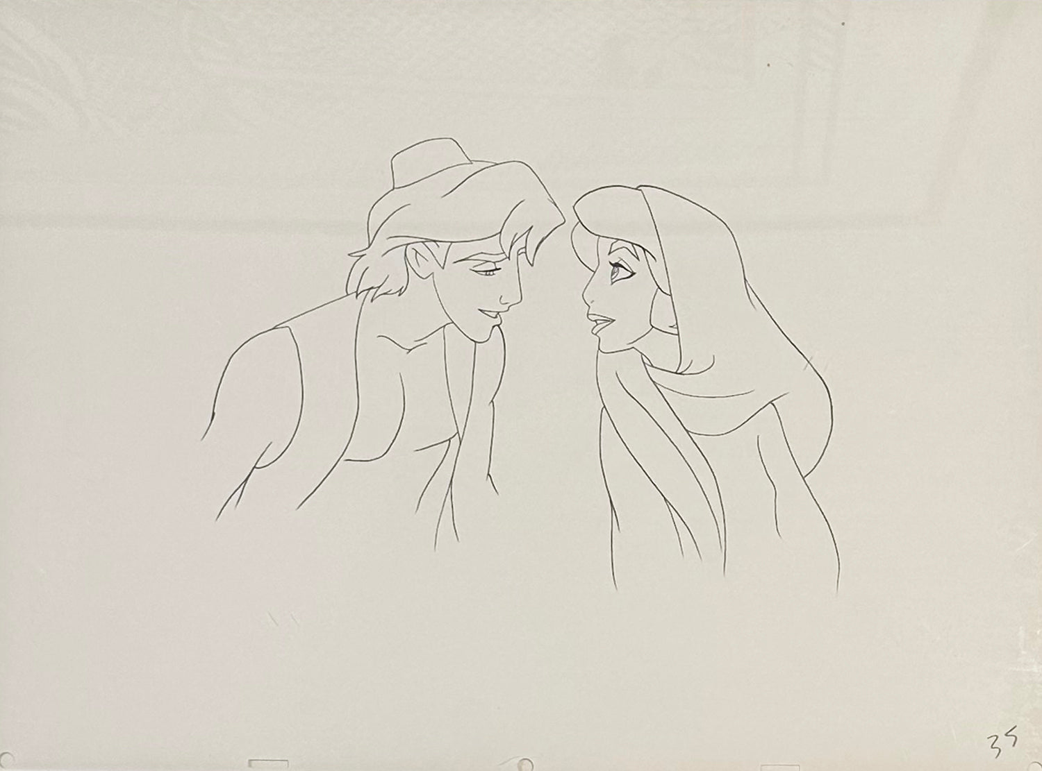 Original Walt Disney Production Drawing from Aladdin featuring Jasmine ...