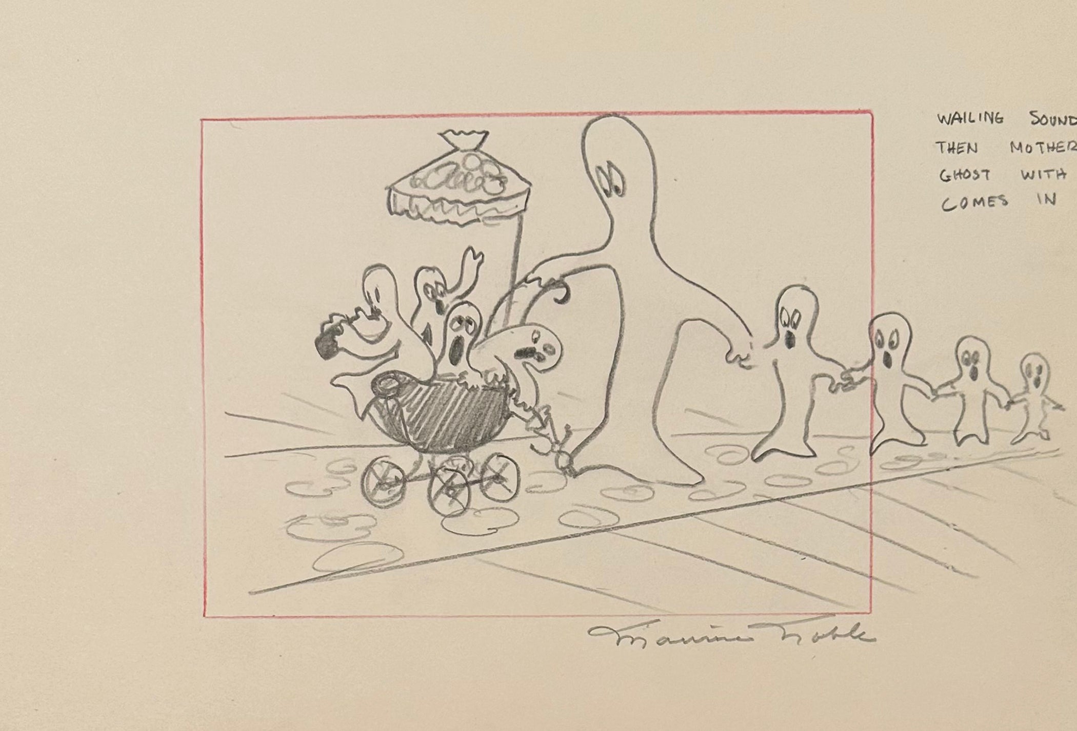 Original Warner Brothers Layout Drawing signed by Maurice Noble (1954 ...