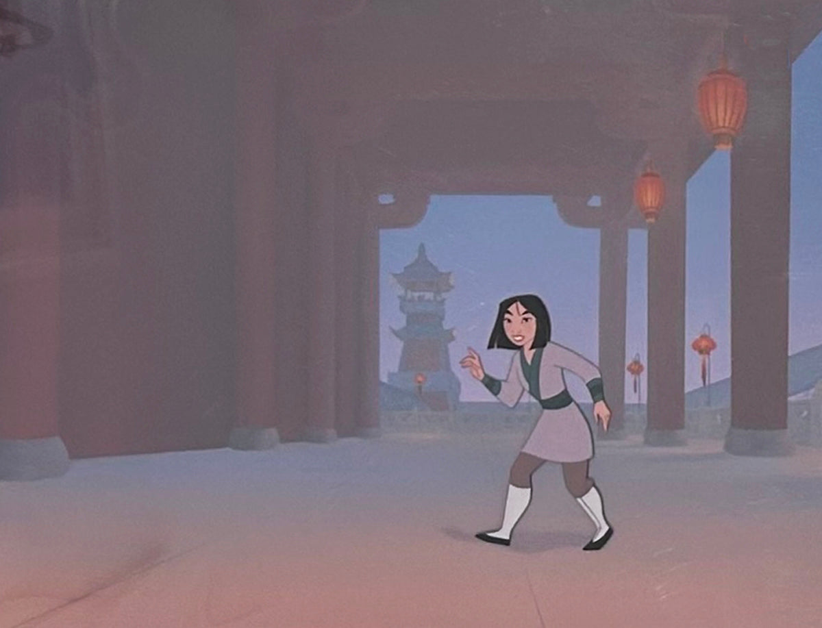 Original Walt Disney Two Cel Set-Up from Mulan featuring Mulan (1998 ...