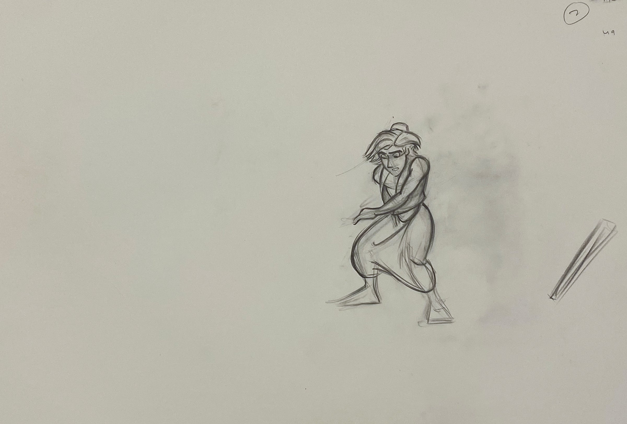 Original Walt Disney Production Drawing from Aladdin featuring Aladdin ...