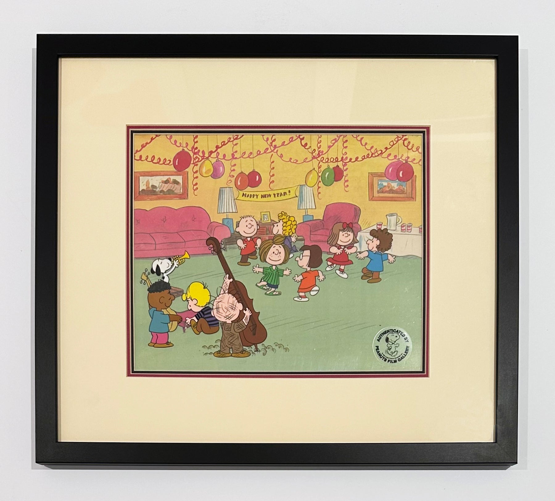 Original Peanuts Production Cel Set-Up from Happy New Year, Charlie Br ...