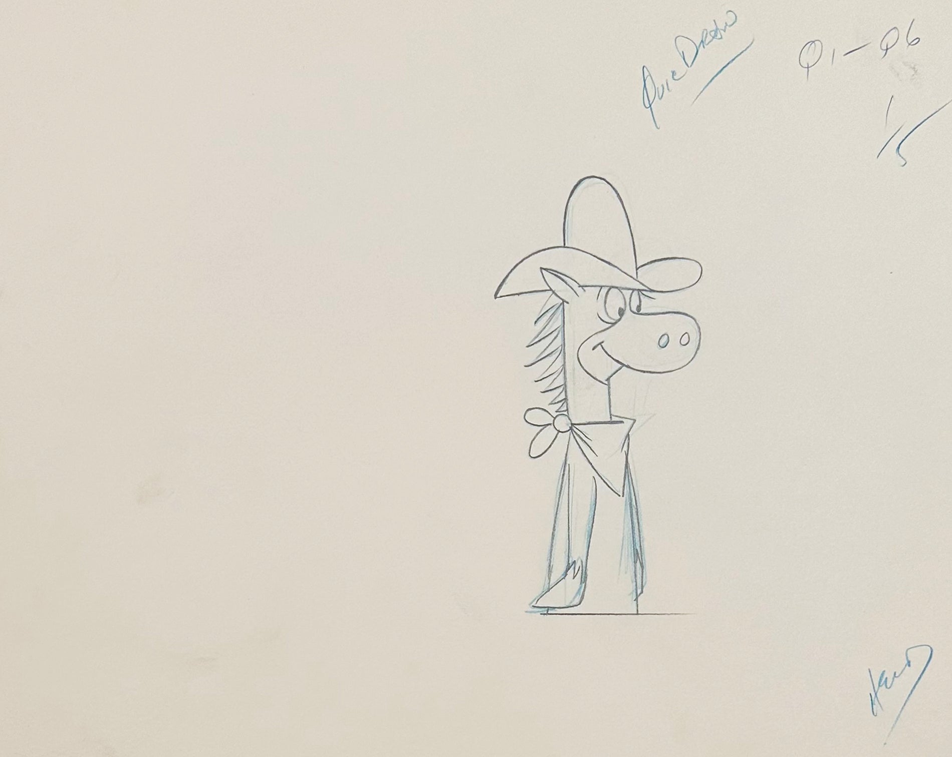Original Hanna Barbera Production Drawing of Quick Draw McGraw (1959-1 ...