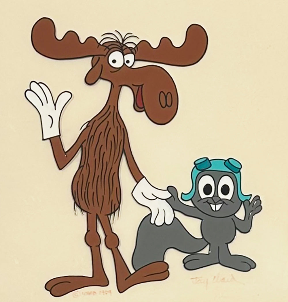 Original Jay Ward Scene Cel featuring Rocky and Bullwinkle (1959 ...