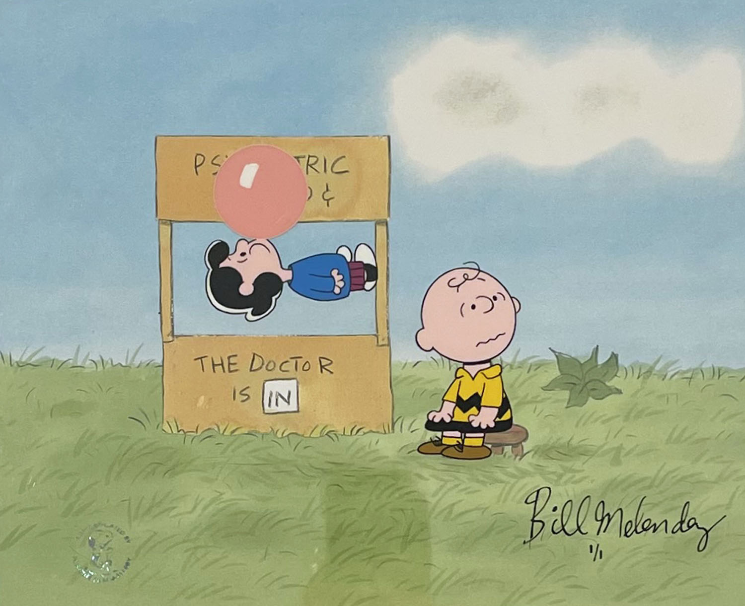 Original Peanuts 1/1 Cel with matching Production Drawings featuring ...