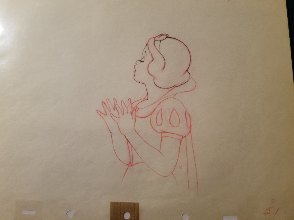 Original Walt Disney Production Drawing Featuring Snow White (1937 ...