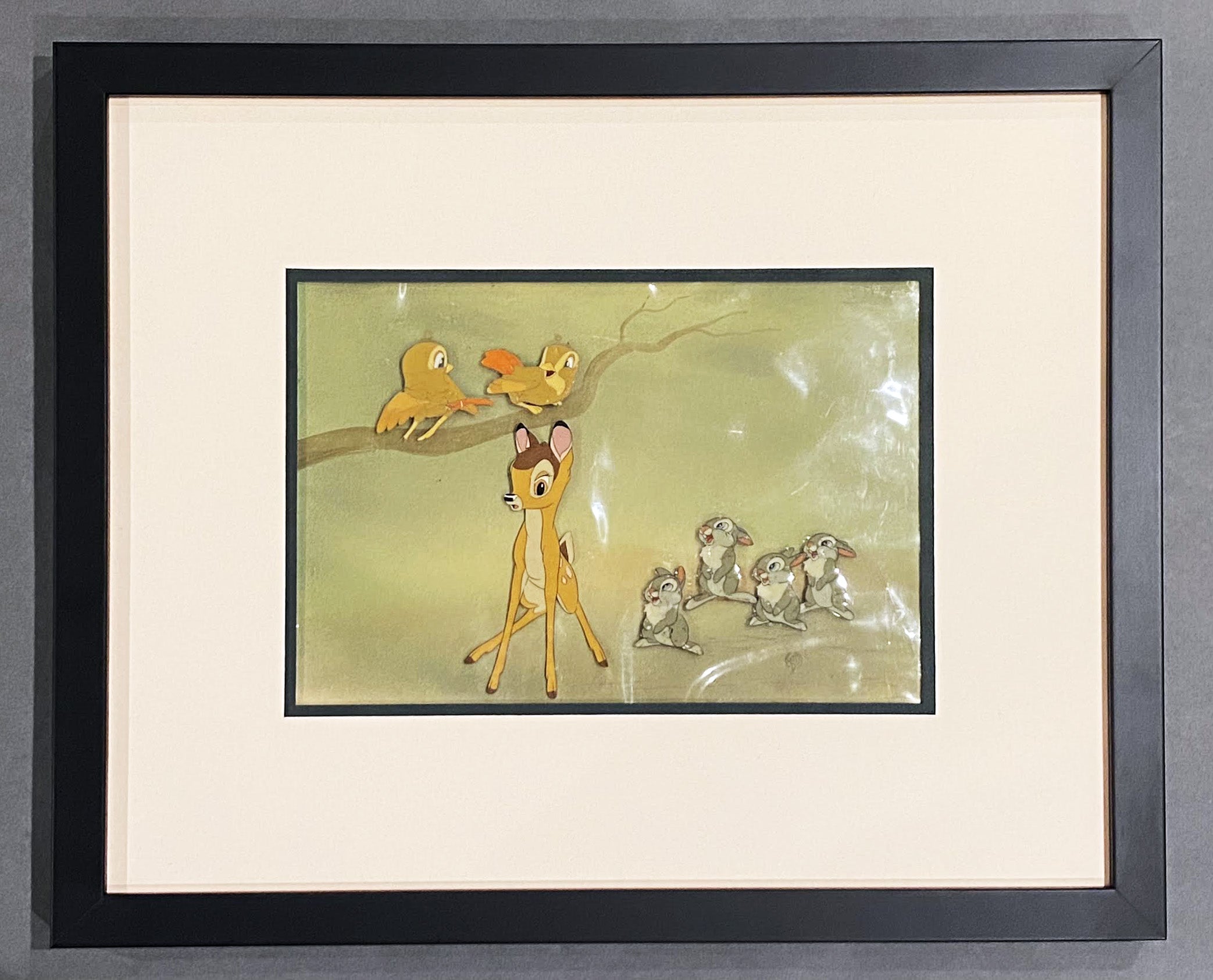 Disney Animation Production Cel Featuring Bambi, Bunnies and Birds On ...
