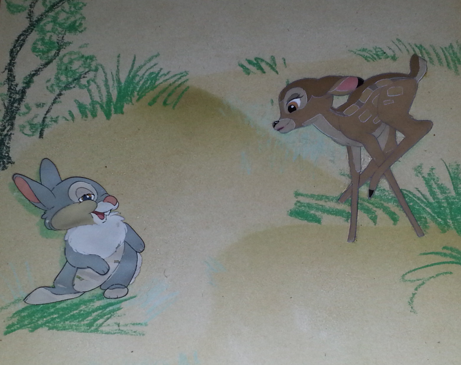 Disney Animation Production Cel Featuring Bambi and Thumper on ...