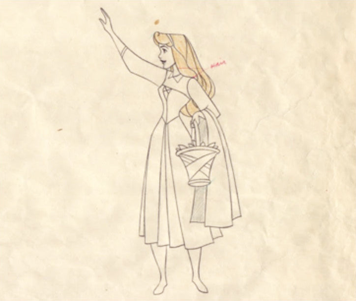 Original Walt Disney Production Drawing from Sleeping Beauty featuring ...