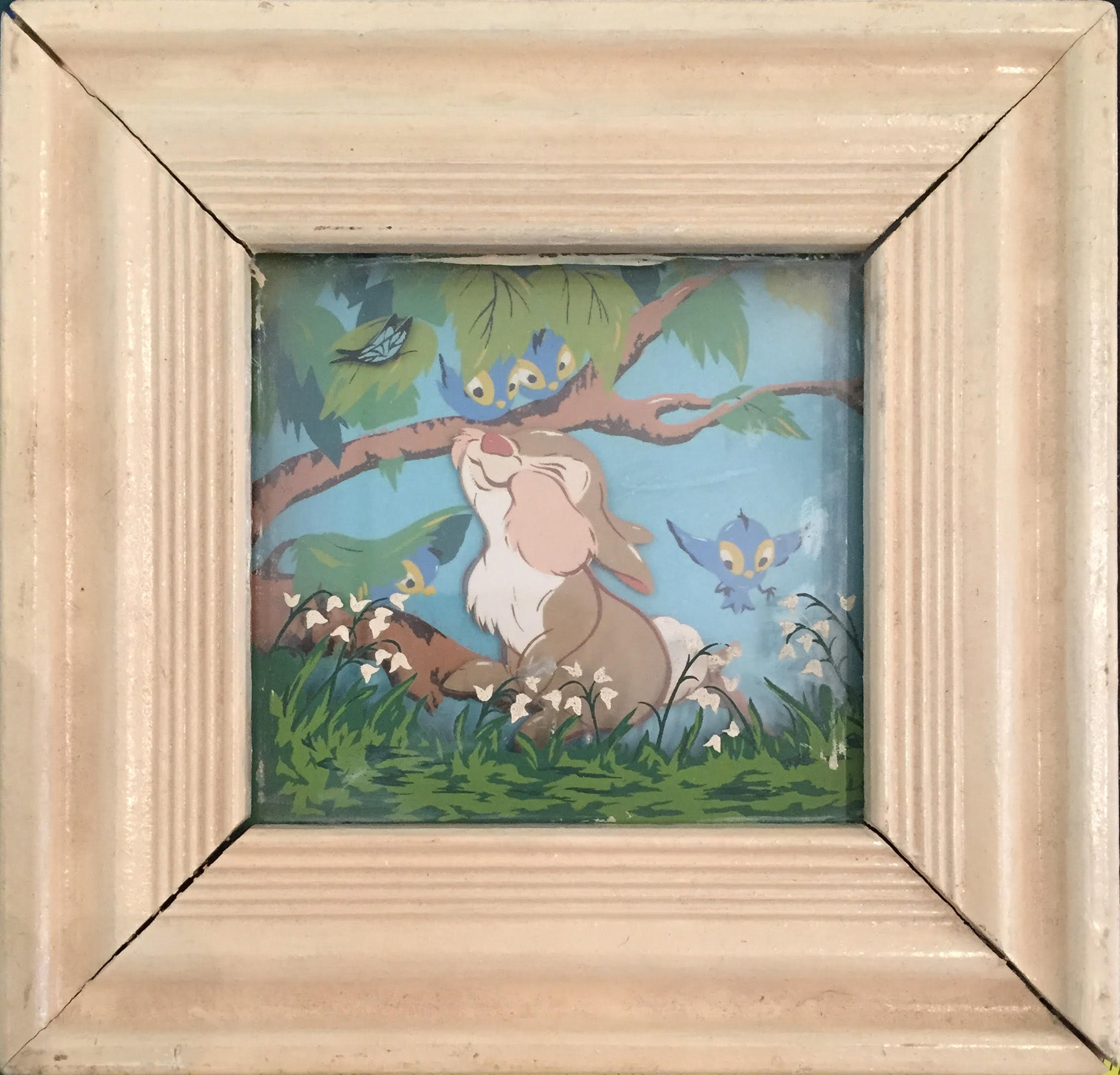 Original Walt Disney Multiplane Painting "Thumper No.3" featuring Thum ...