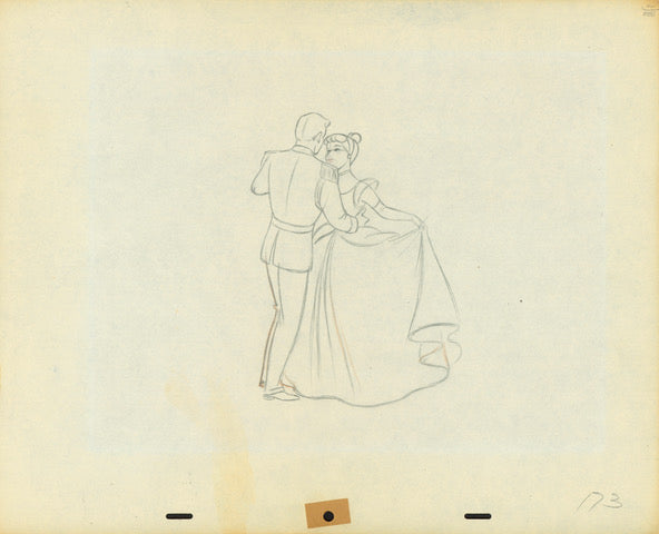 Original Walt Disney Production Drawing From Cinderella Featuring