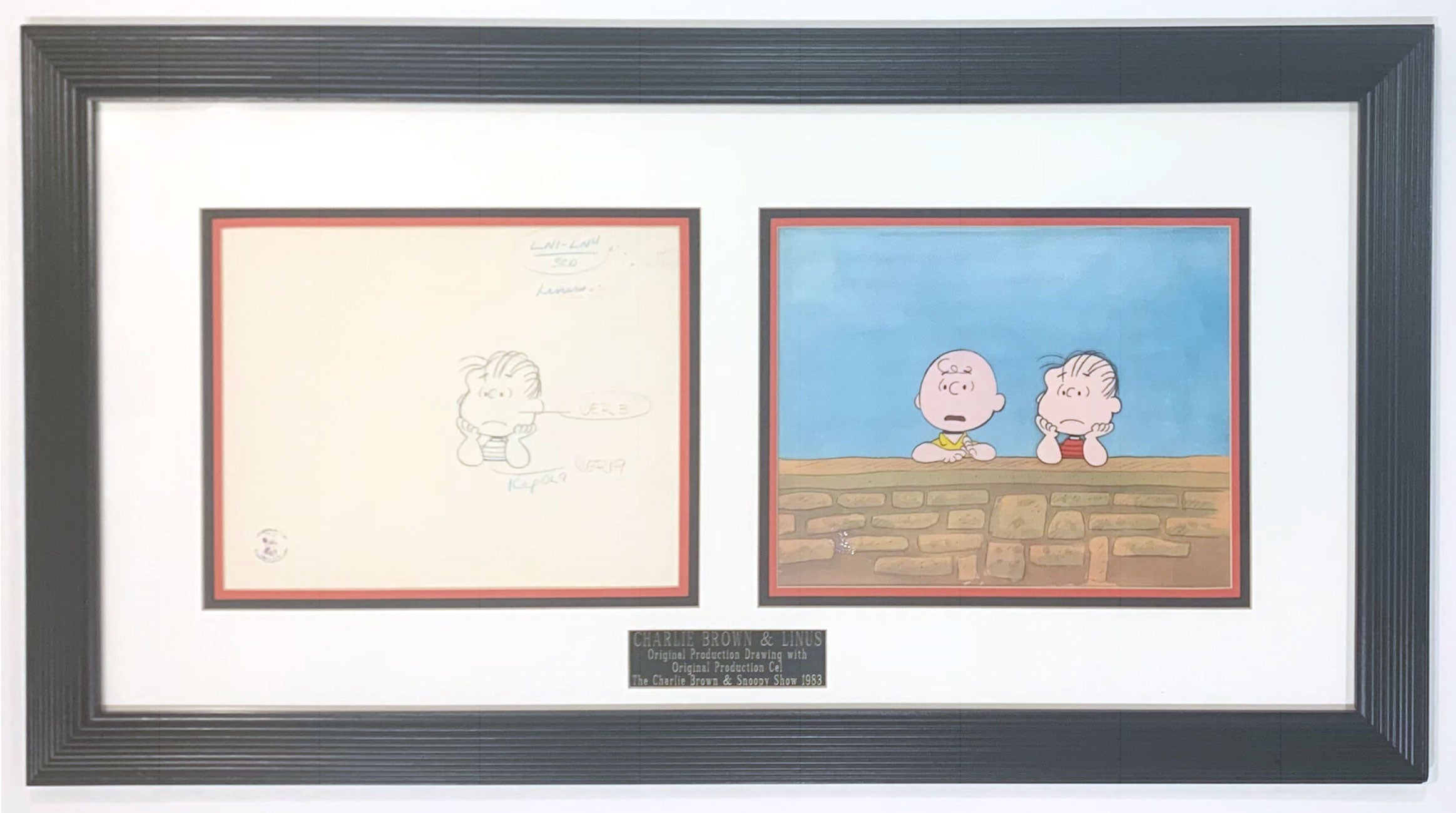 Original Peanuts Production Cel and Matching Production Drawing from ...