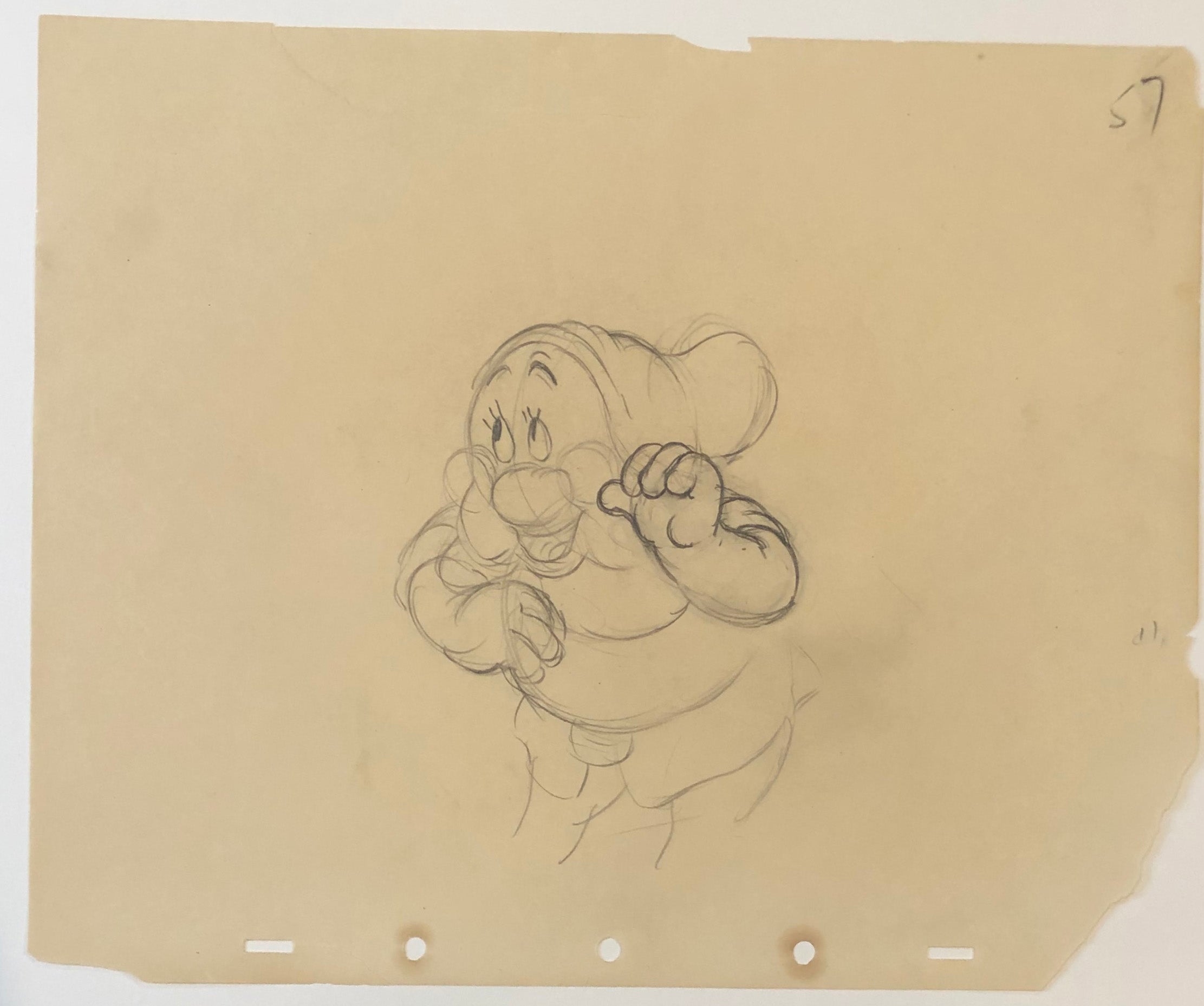 Original Walt Disney Production Drawing Featuring Doc (1937 ...