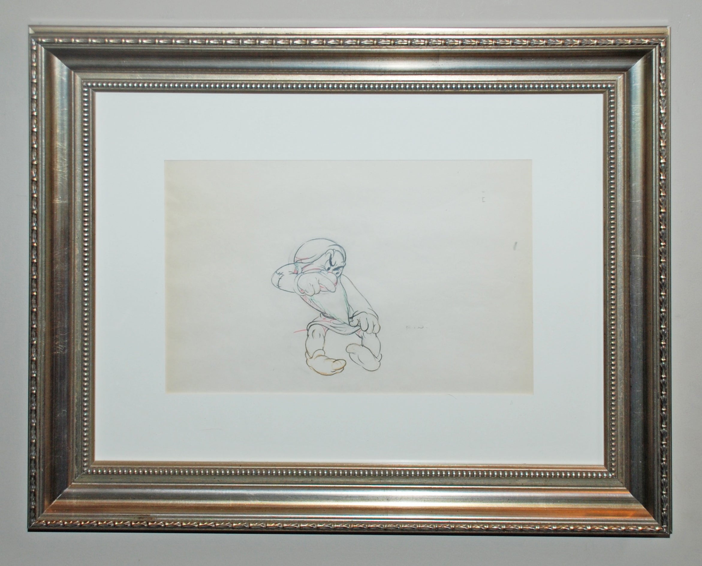 Original Walt Disney Production Drawing Featuring Grumpy (1937 ...