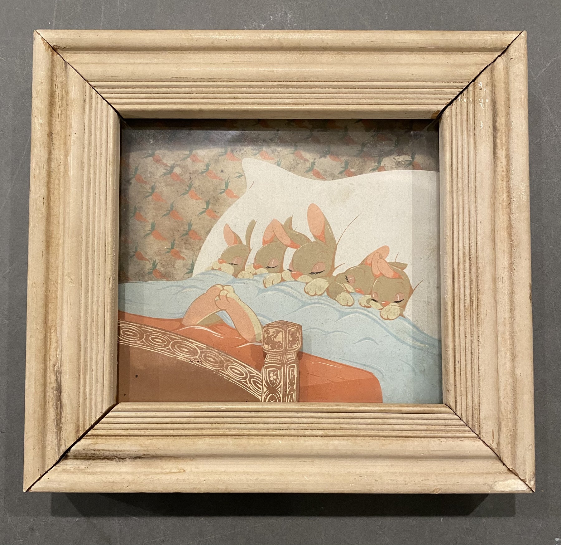 Original Walt Disney Multiplane Painting "Bunnies in Bed No. 7" from B ...