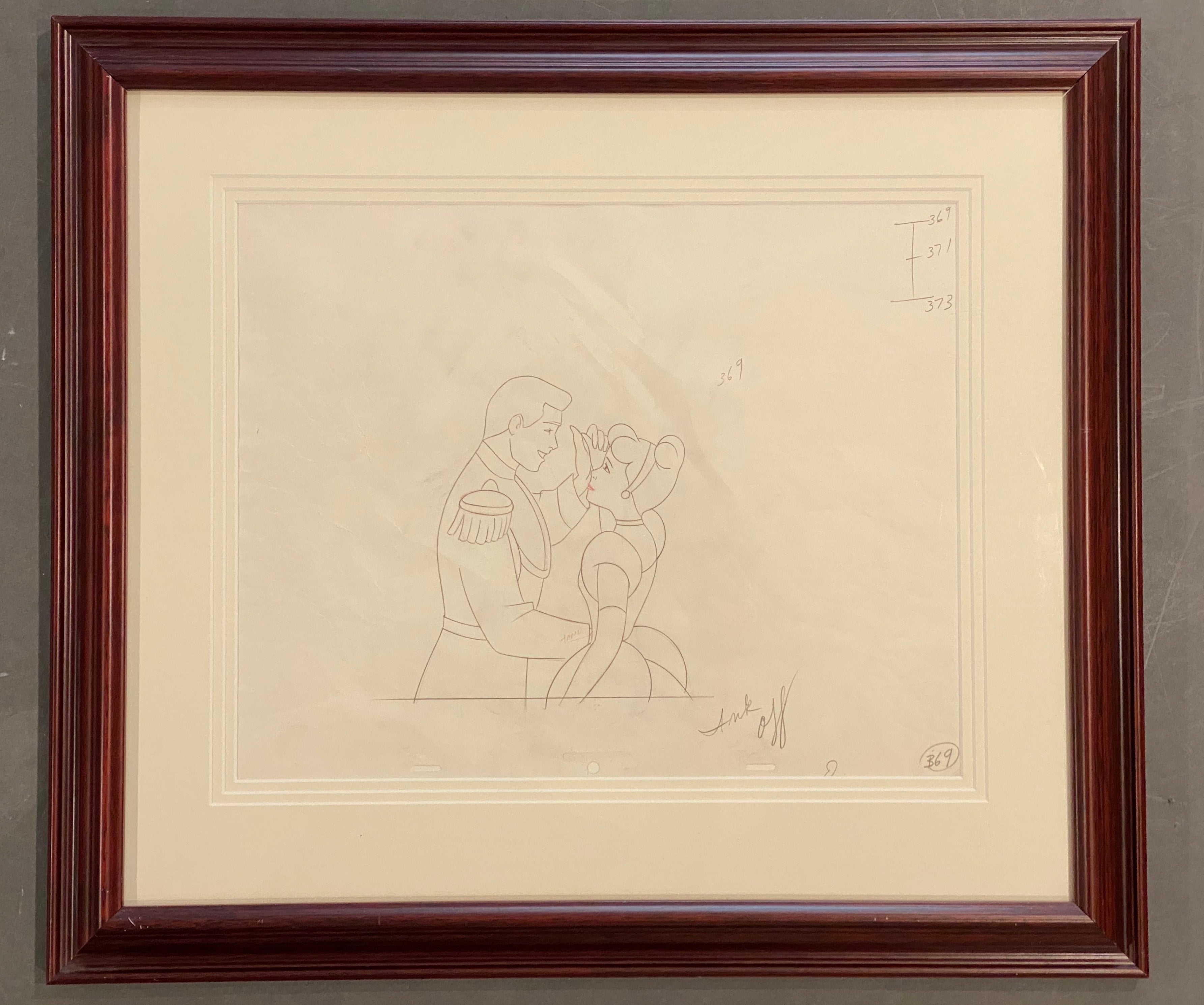 Original Walt Disney Production Drawing from Cinderella featuring ...