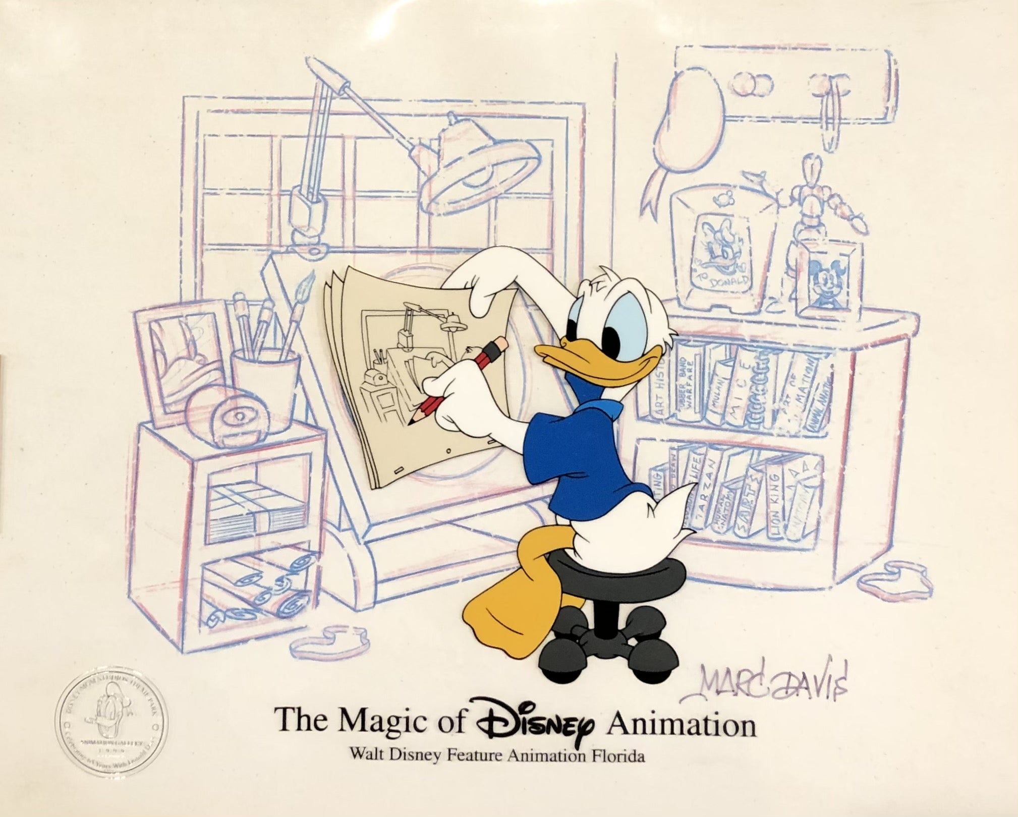 Walt Disney Sericel The Magic of Disney Animation Donald at the Drawing ...