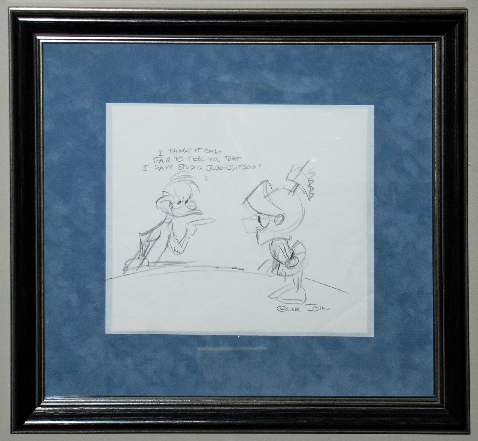 Original Warner Brothers Drawing featuing Daffy Duck and Marvin the ...