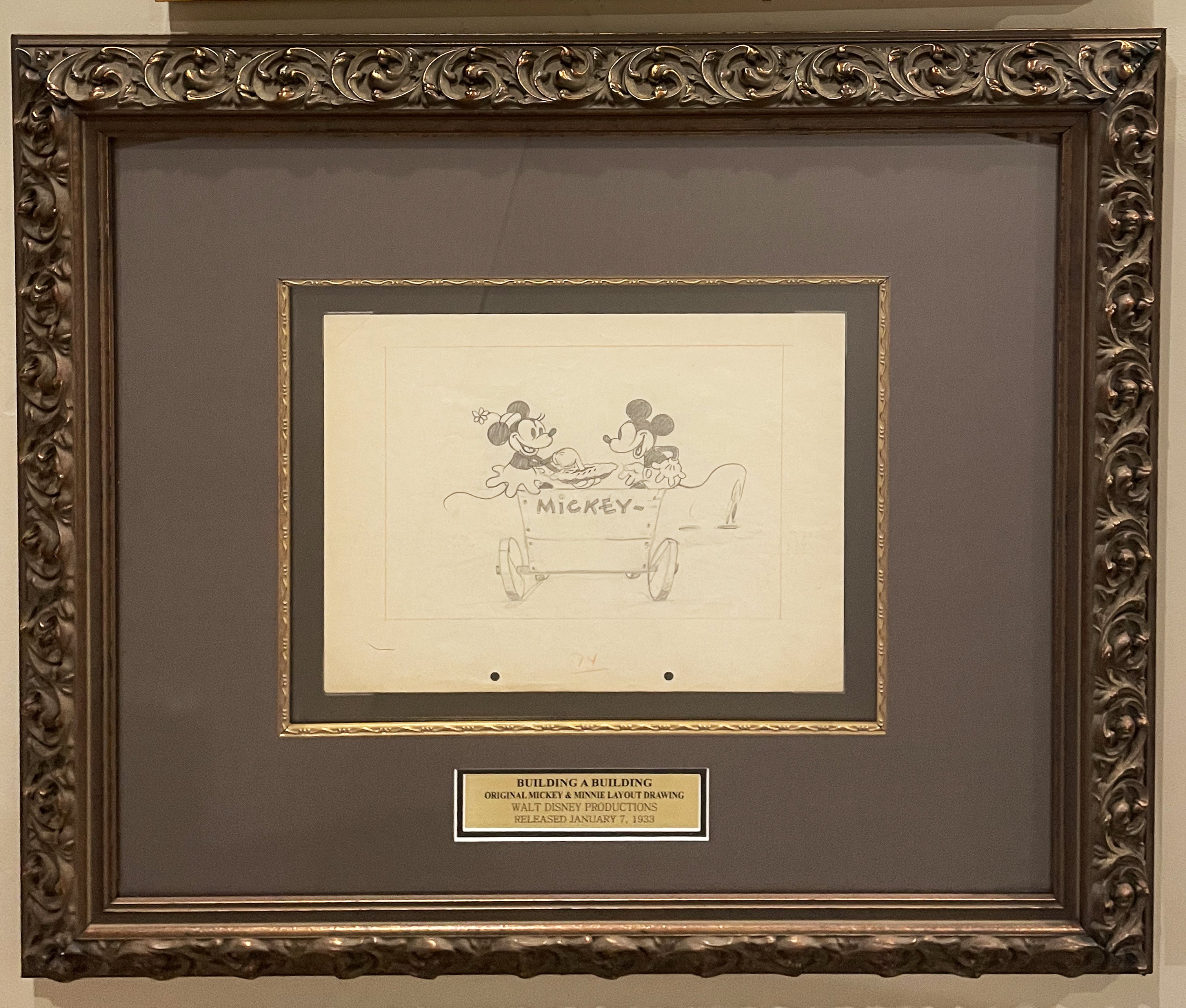 Original Walt Disney Layout Drawing from Building a Building featuring ...
