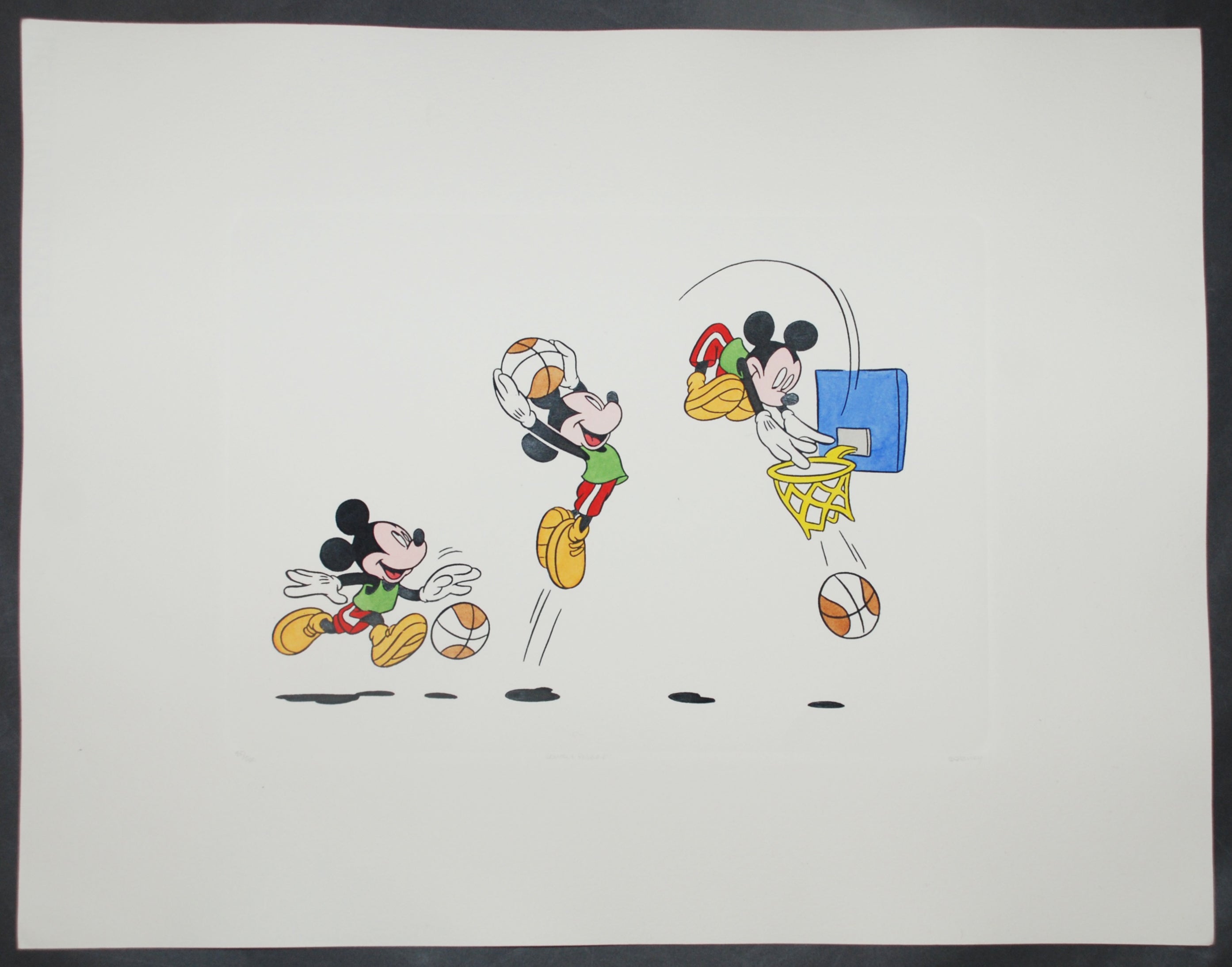 Disney Animation Art Hand Colored Etching Featuring Mickey Mouse ...