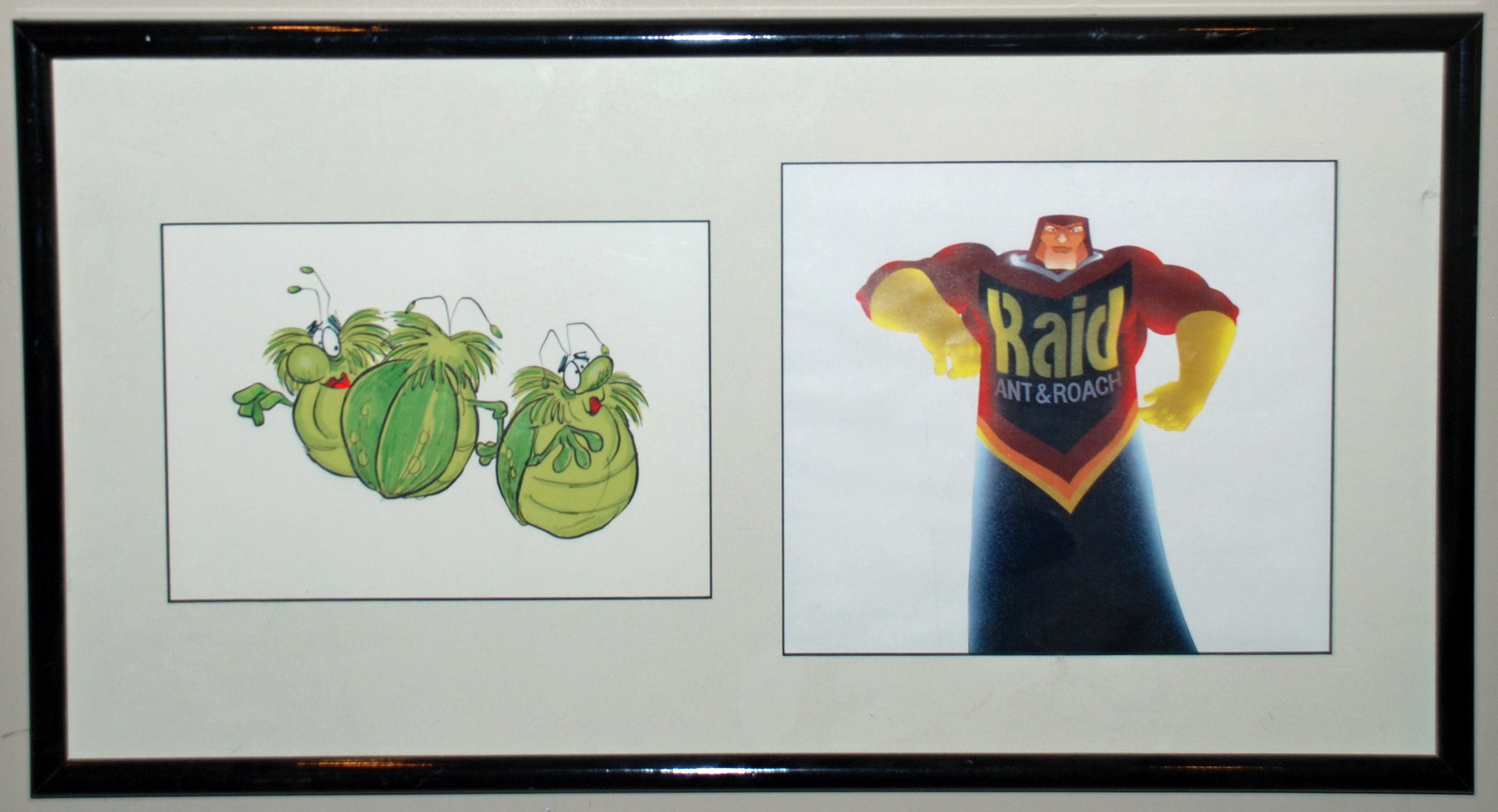 Raid commercial Animation Art Cel 1 of 2 Framed together (1970 ...