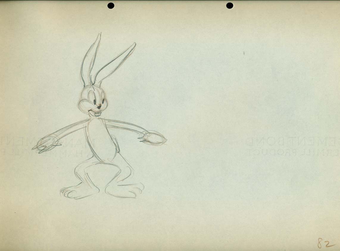 Original Production Drawing Featuring Bugs Bunny (1943 ...