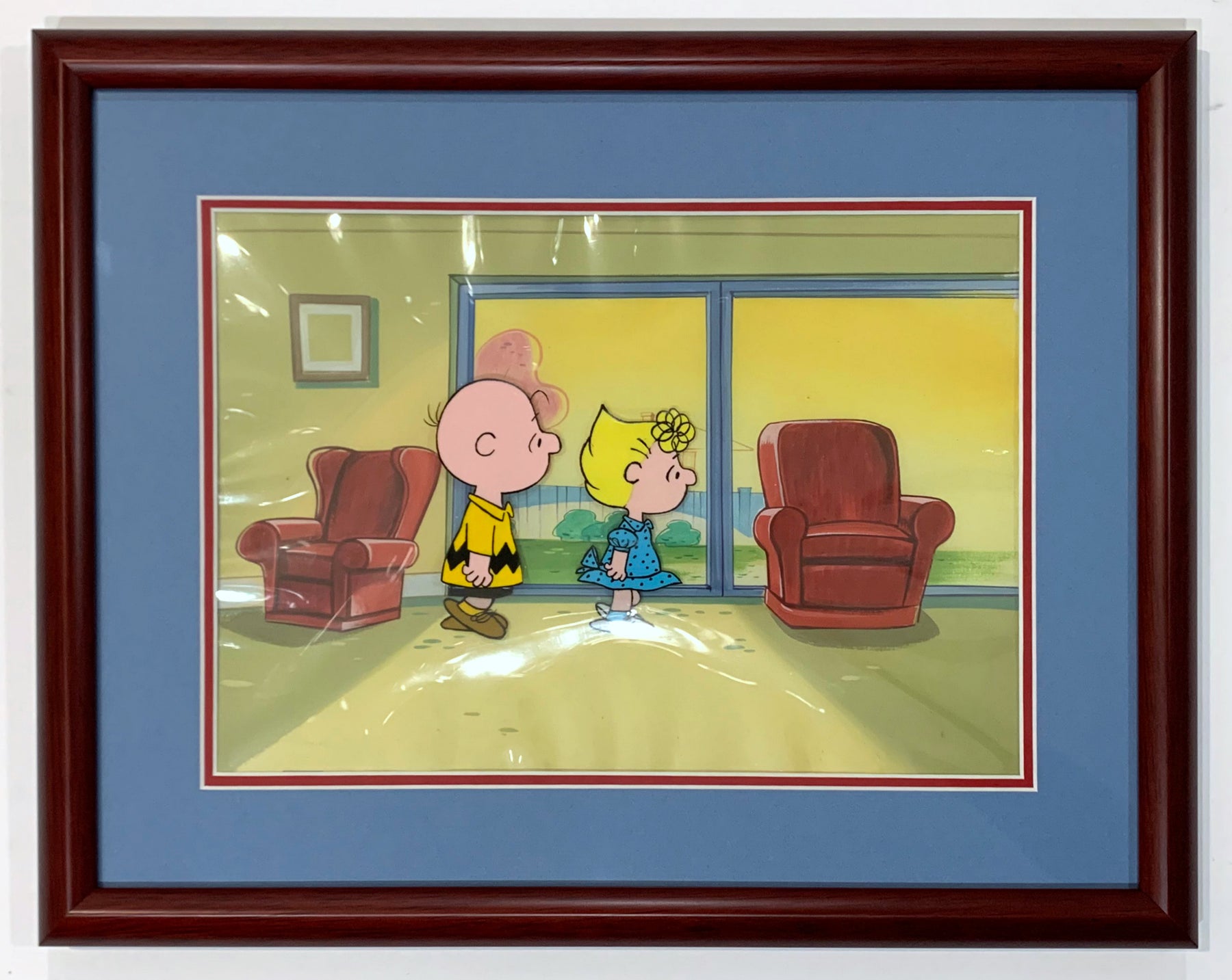 Original Peanuts Production Cel featuring Charlie Brown and Sally Brow ...