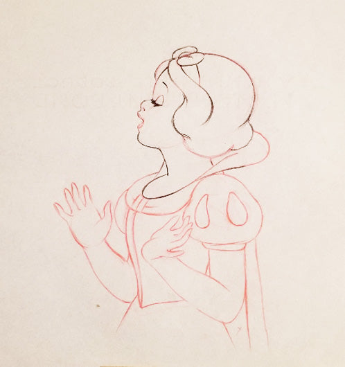 Original Walt Disney Production Drawing Featuring Snow White (1937 ...
