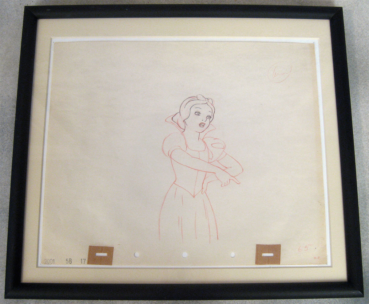 Original Walt Disney Production Drawing Featuring Snow White (1937 ...
