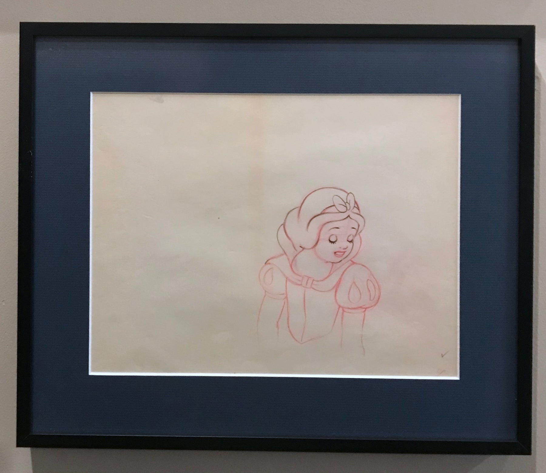 Original Walt Disney Production Drawing Featuring Snow White (1937 ...