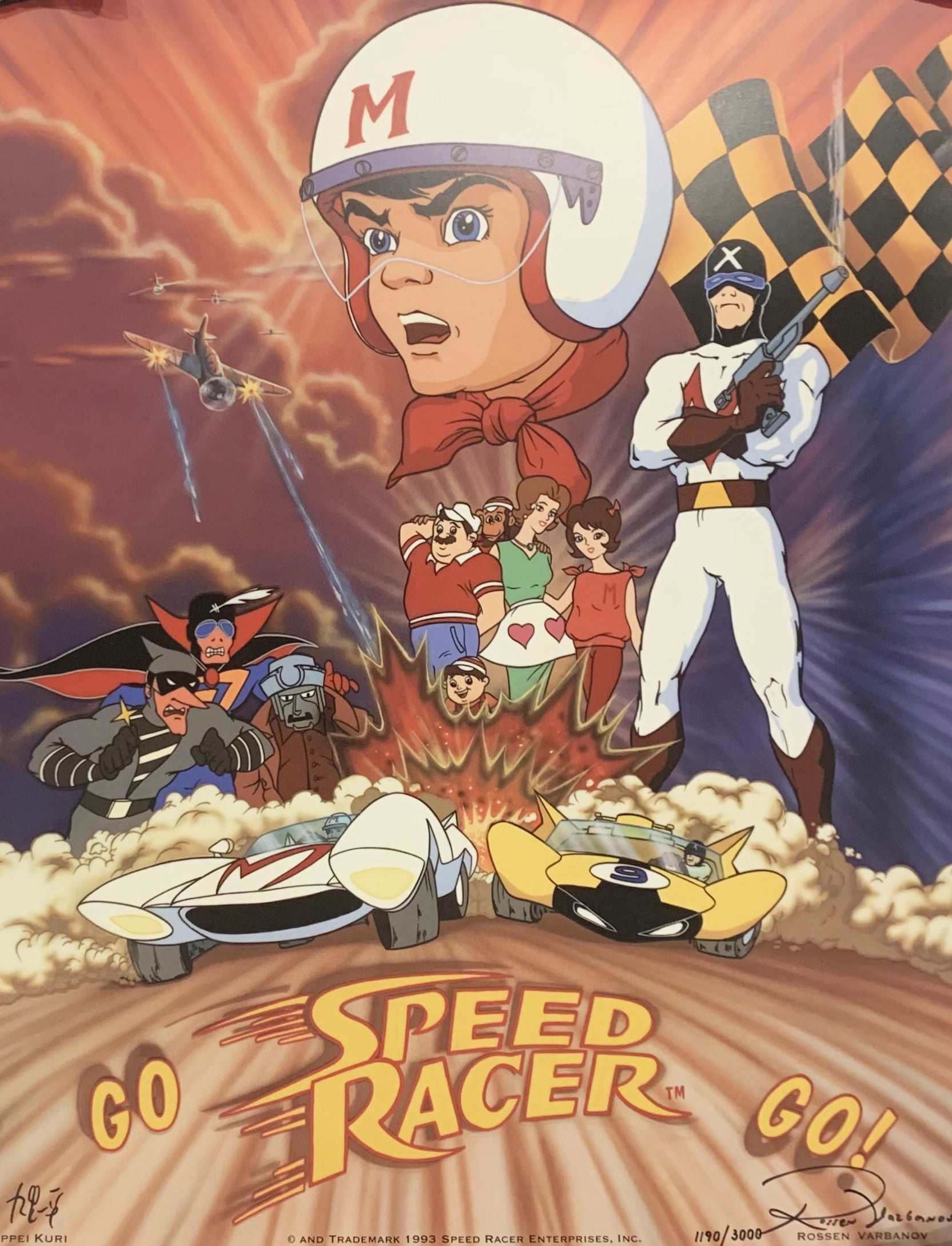 Original Tatsunoko Productions Poster "Go Speed Racer Go!" Signed by ...