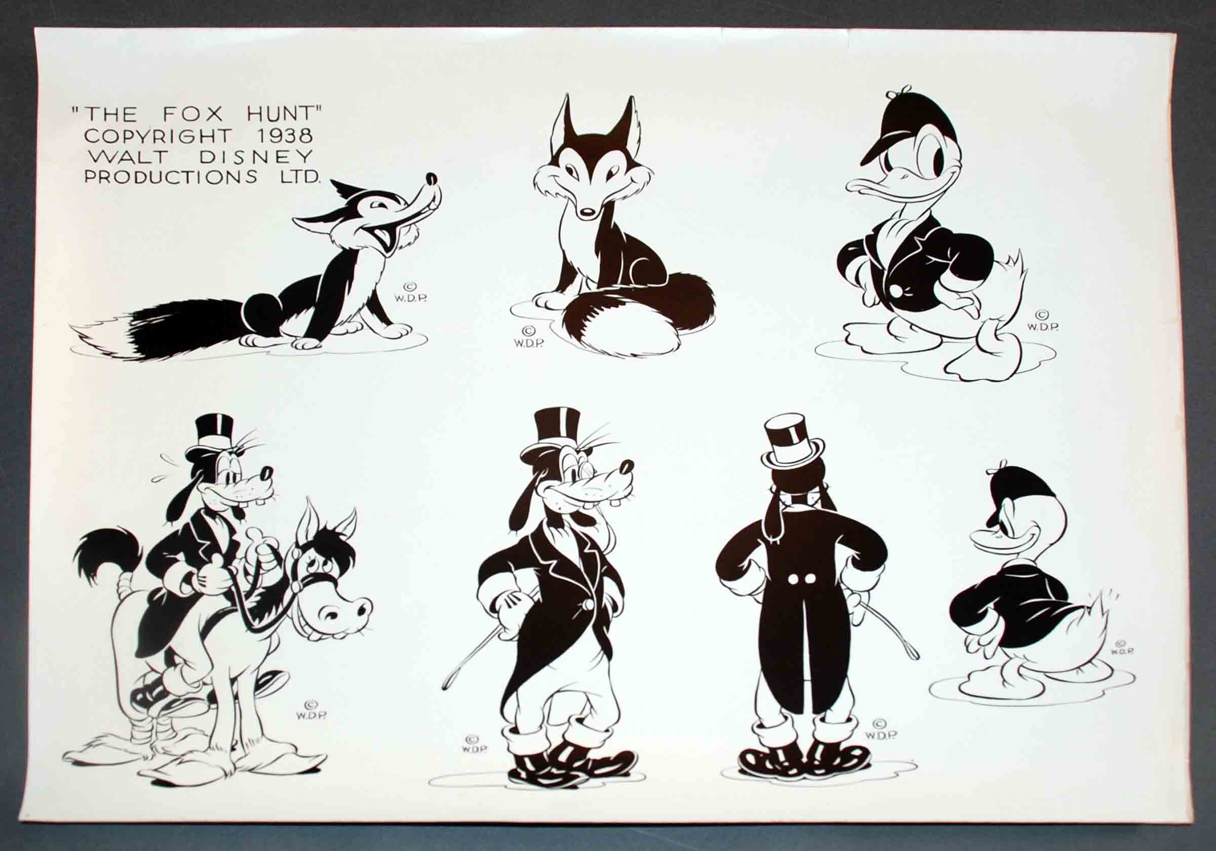 Original Walt Disney Model Sheet "The Fox Hunt" (1938 ...
