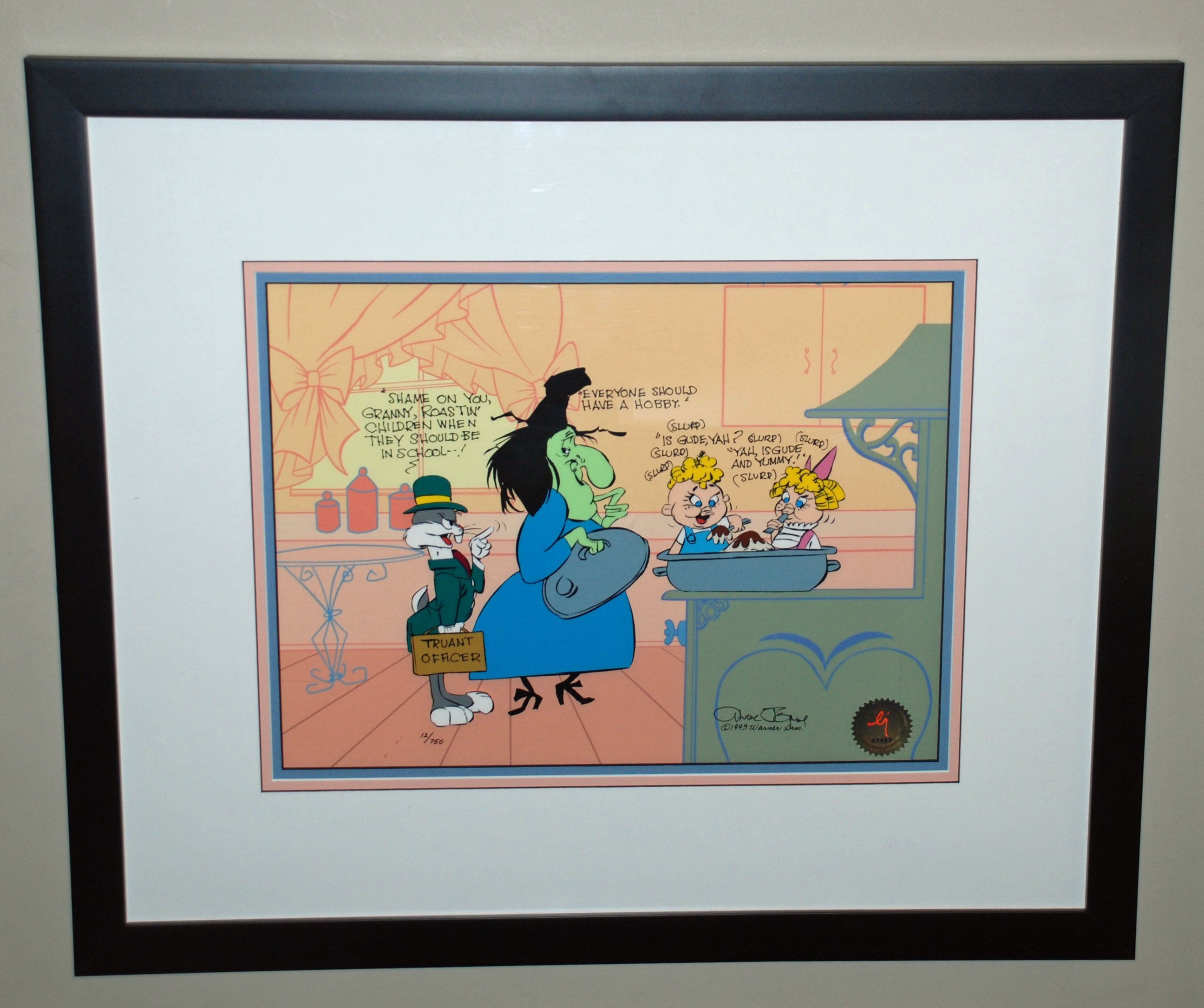 Warner Brothers Limited Edition Cel Bugs & Witch Hazel: Truant Officer ...