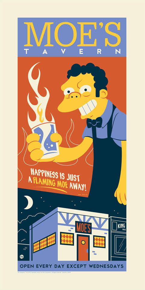 Simpsons Poster "Moe's Tavern" (2013) – animationsensations.com