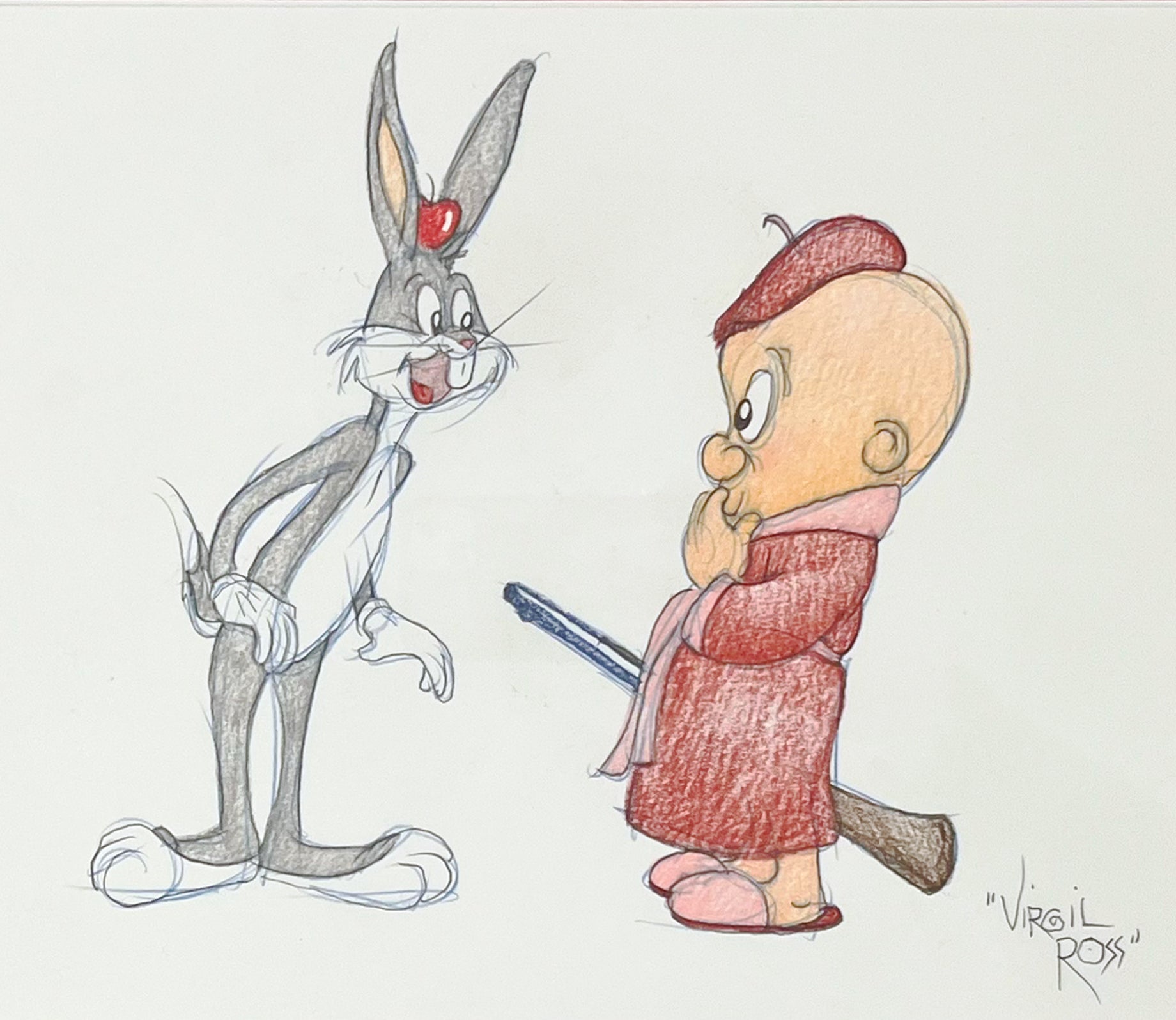 Original Warner Brothers Virgil Ross Animation Drawing featuring Bugs ...